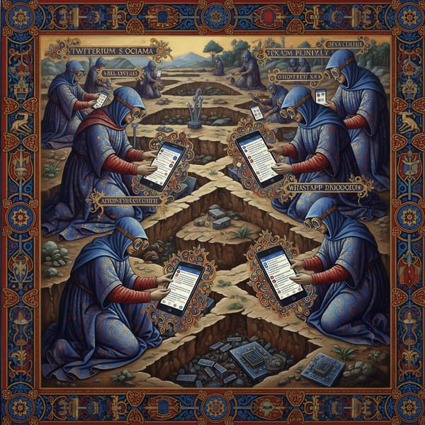 Botto - Monks Scroll Through Illuminated Abyss